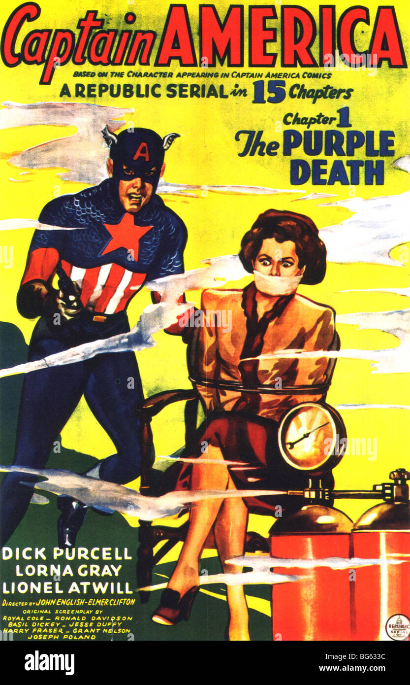 CAPTAIN AMERICA Poster for 1944 Republic film serial Stock Photo - Alamy