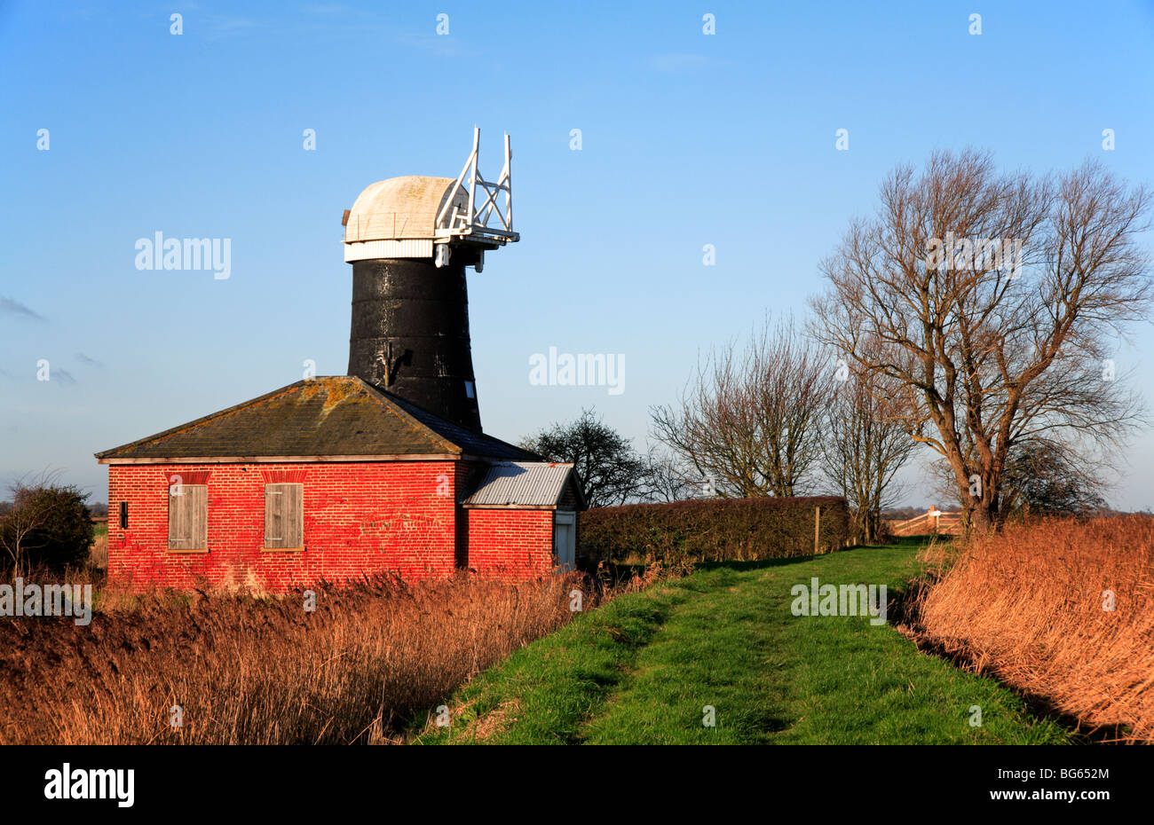 Tall Mill Drainage Mill at Upton, Norfolk, United Kingdom, by the River ...