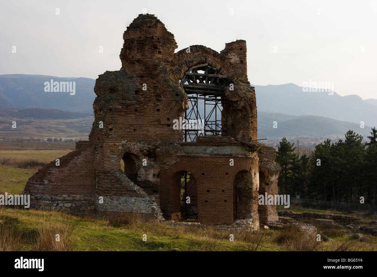 The Red Church, 5-th century remains, near town of Perushtitsa ...