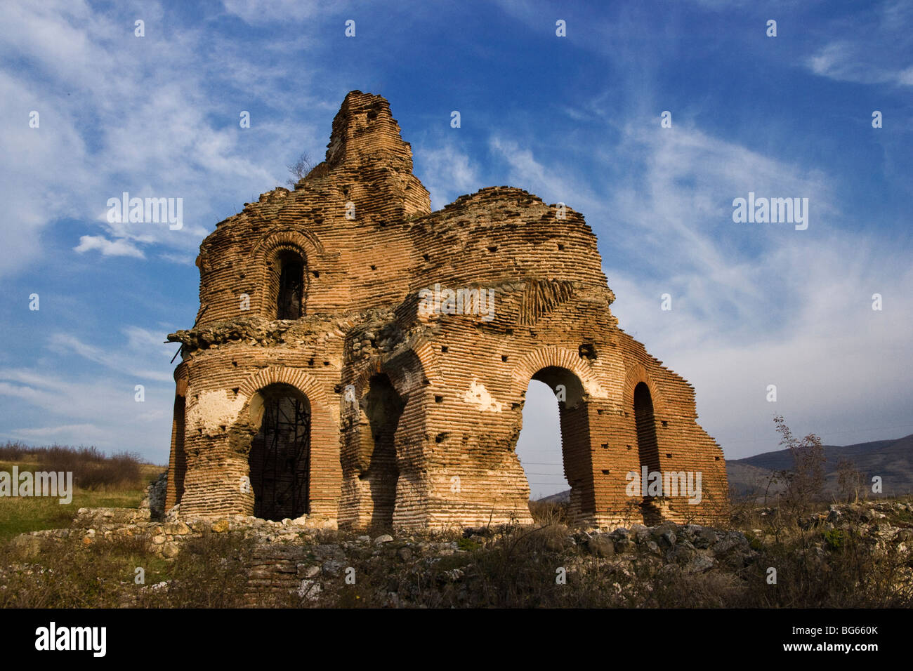 The Red Church, 5-th century remains, near town of Perushtitsa ...