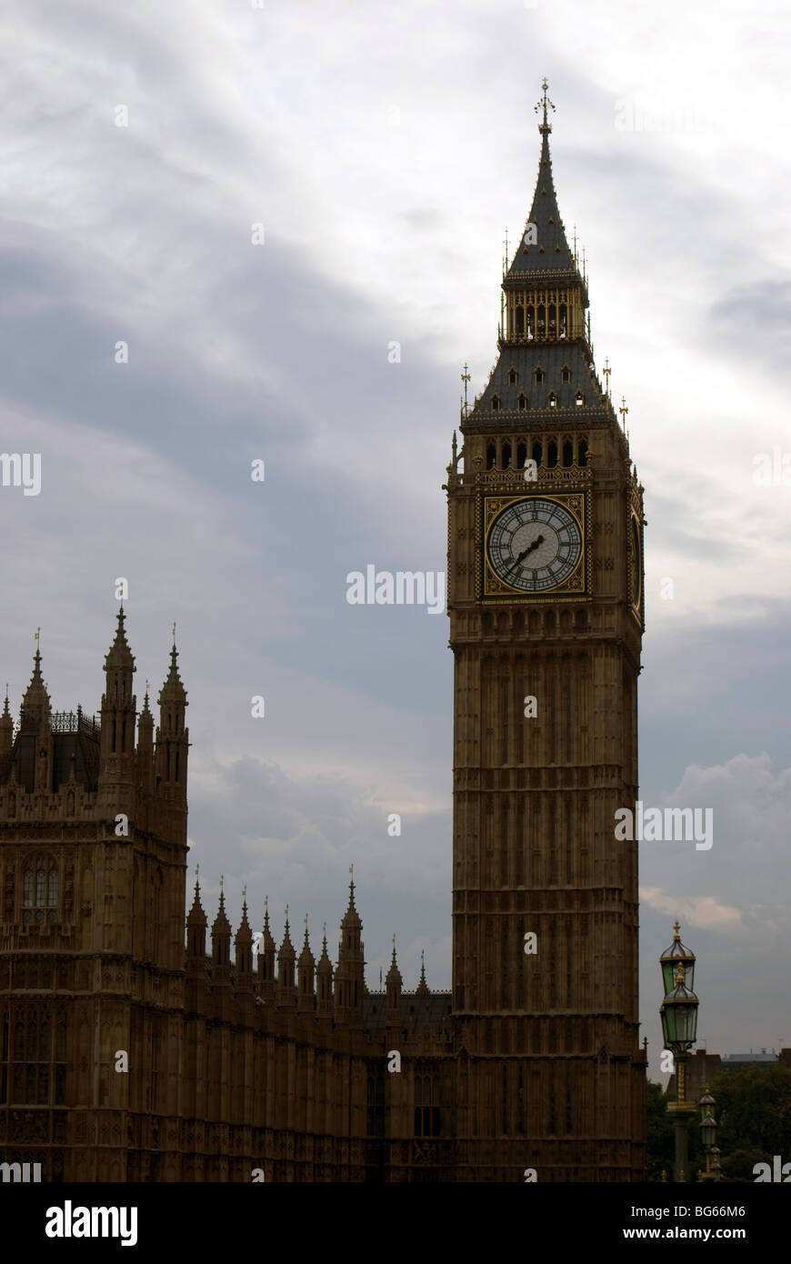 The clock tower of Big Ben from Westminster Bridge, London Stock Photo ...