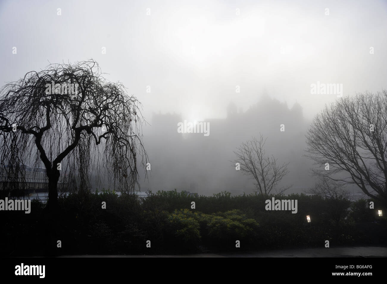 Skyline in fog Stock Photo - Alamy