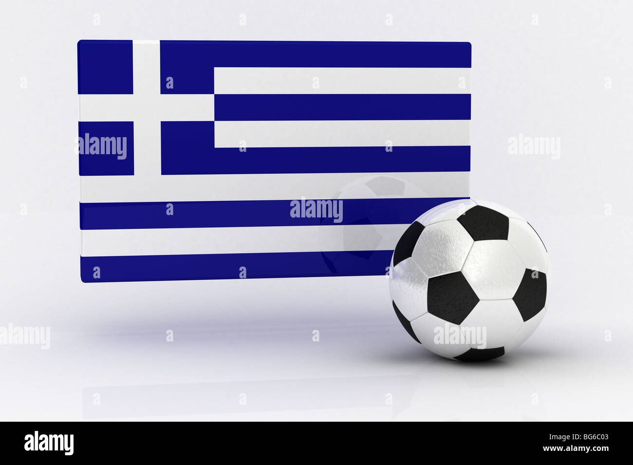 Flag of Greece with soccer ball Stock Photo - Alamy