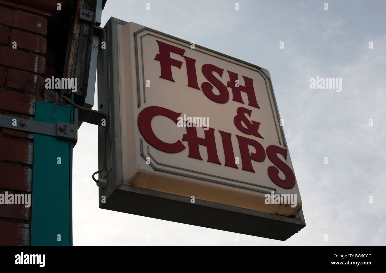 Fish chip shop sign hi-res stock photography and images - Alamy