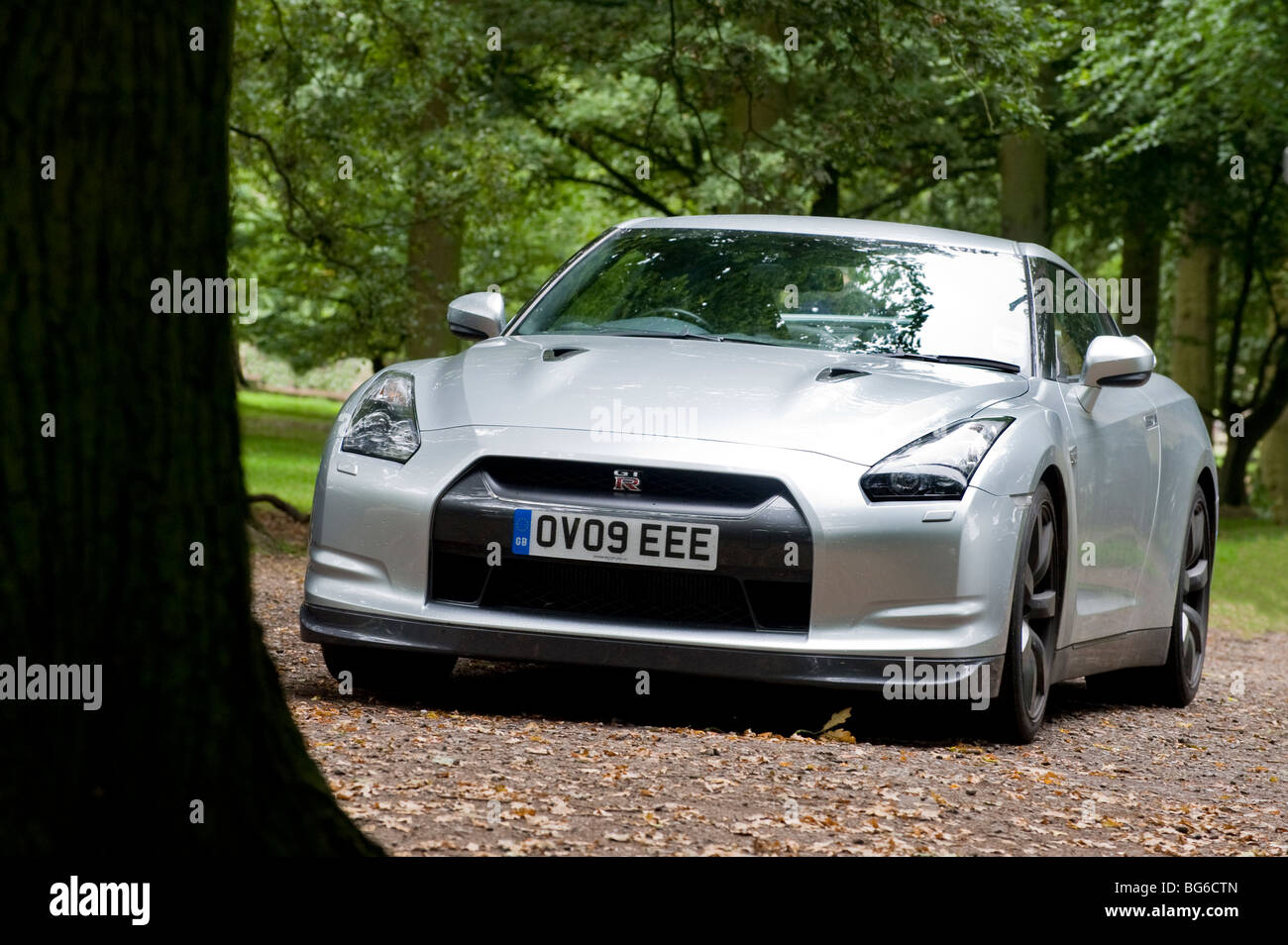 Silver Nissan GT-R sports car Stock Photo - Alamy