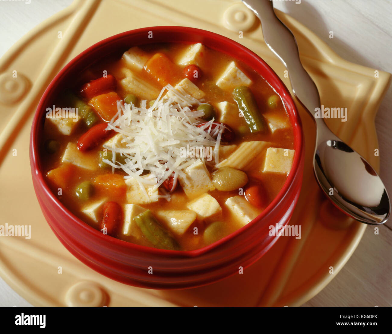 Minestrone vegetarian soup pasta hi-res stock photography and images ...