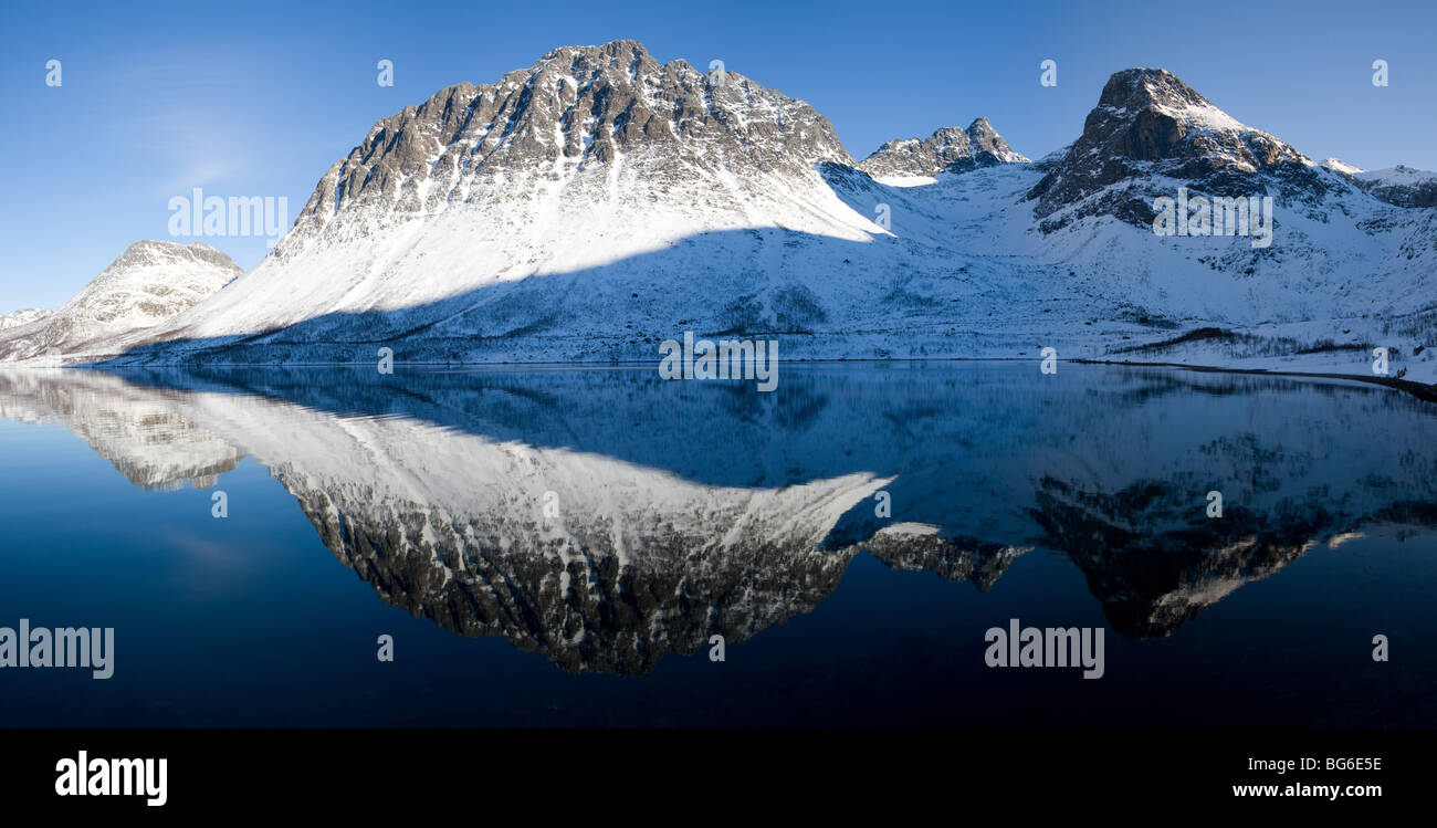 grotfjord tromso region winter snow norway arctic circle northern ...