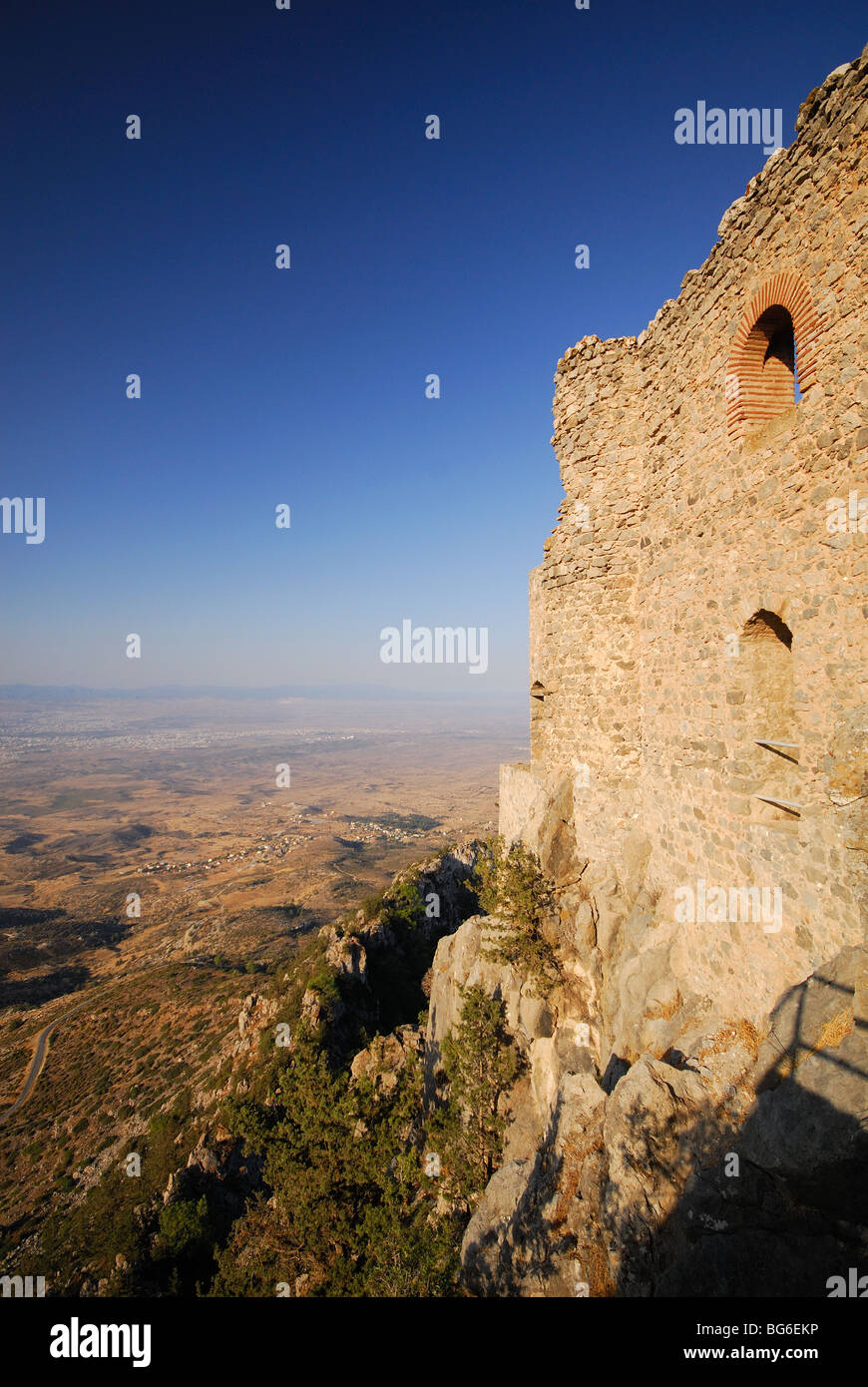 NORTH CYPRUS. Buffavento Castle in the Kyrenia mountain range, with a ...