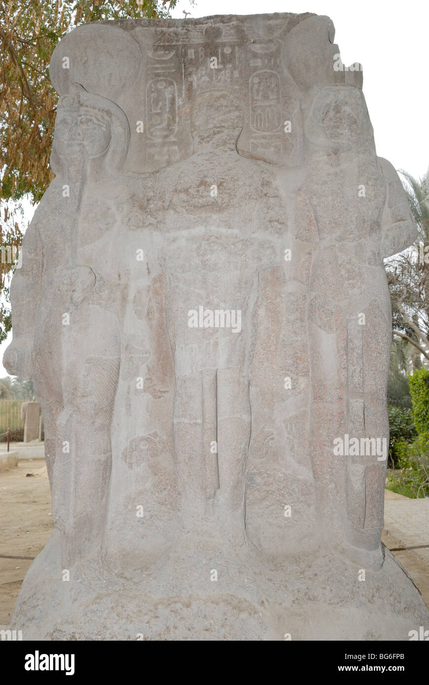 Statue showing the Triad of Memphis, Egypt Stock Photo - Alamy