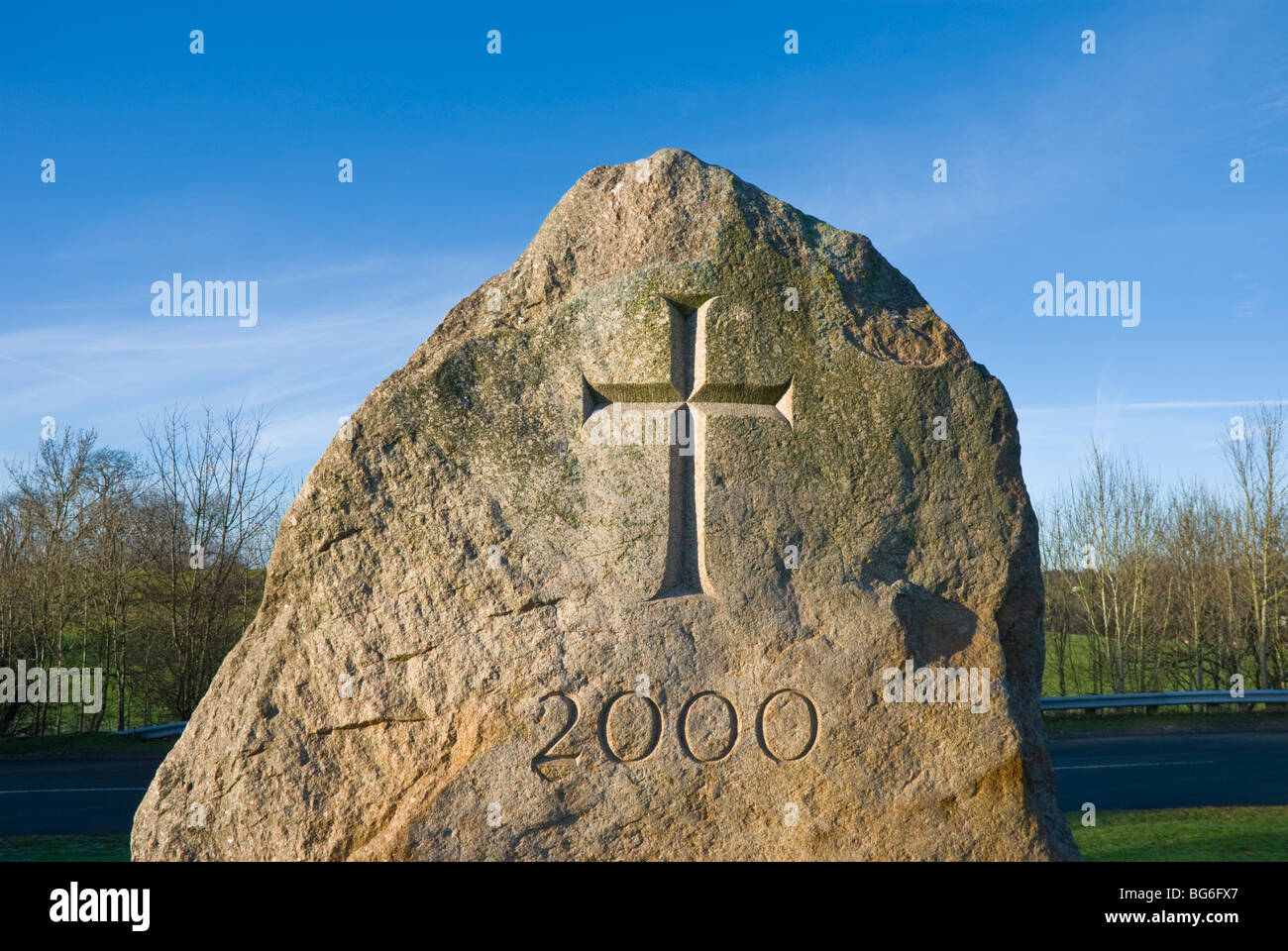 The Eden Millennium Monument Stone, near Penrith, Cumbria Stock Photo ...