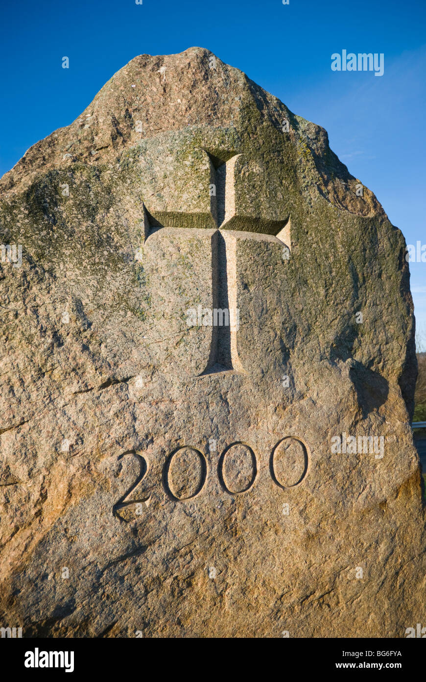 The Eden Millennium Monument Stone, near Penrith, Cumbria Stock Photo ...