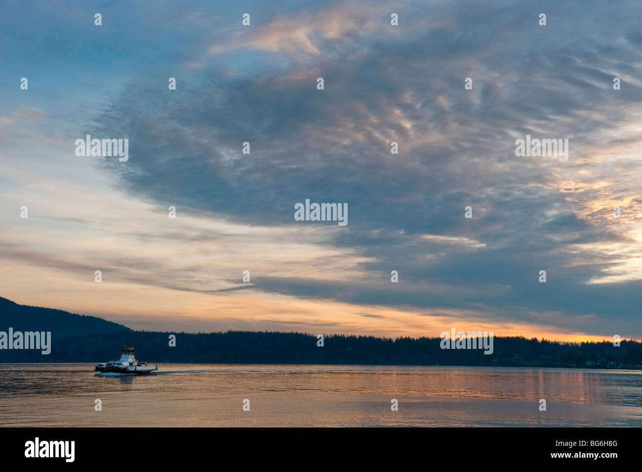The Lummi Island Ferry heads from the island to Gooseberry Point on the ...
