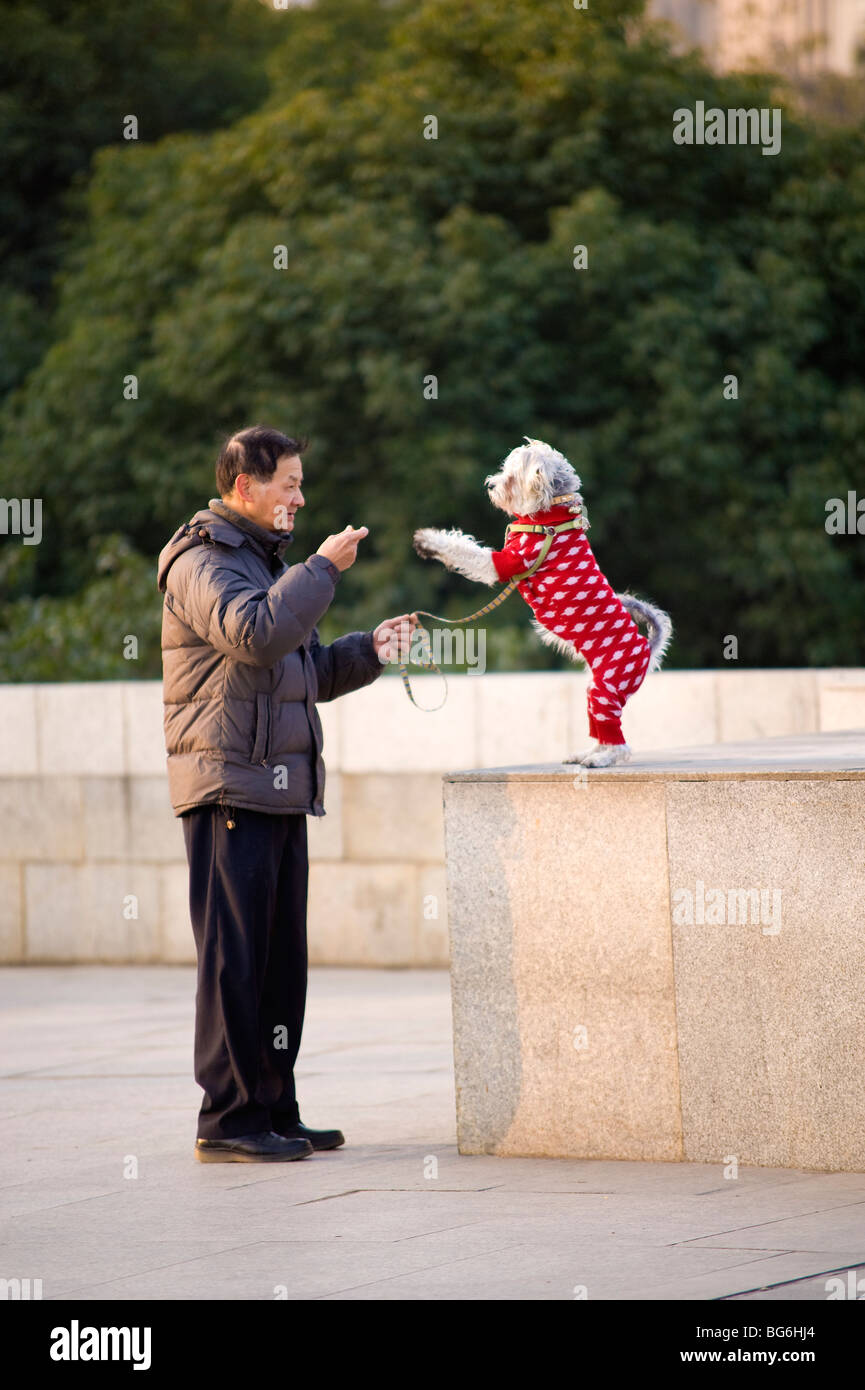 Morning Exercise on The Bund, Huangpu Park, Shanghai, China Stock Photo ...