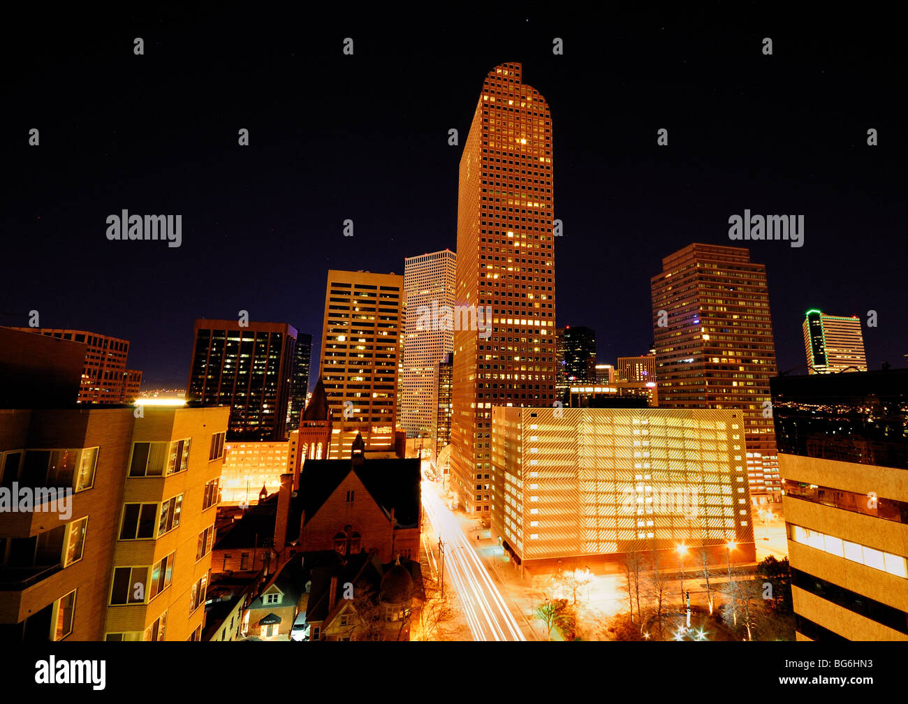 Denver at night Stock Photo - Alamy