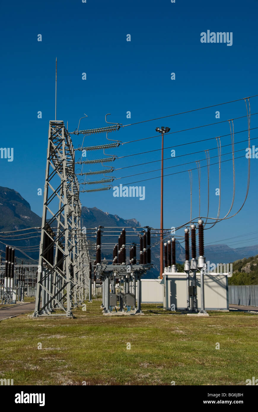 Electricity pylons electricity substation hi-res stock photography and images - Alamy
