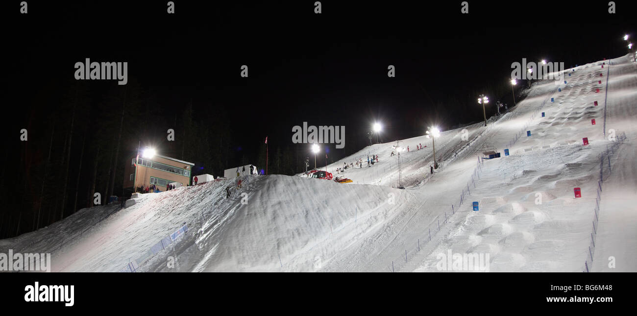 Moguls run at Cypress Mountain ski resort, West Vancouver, British ...