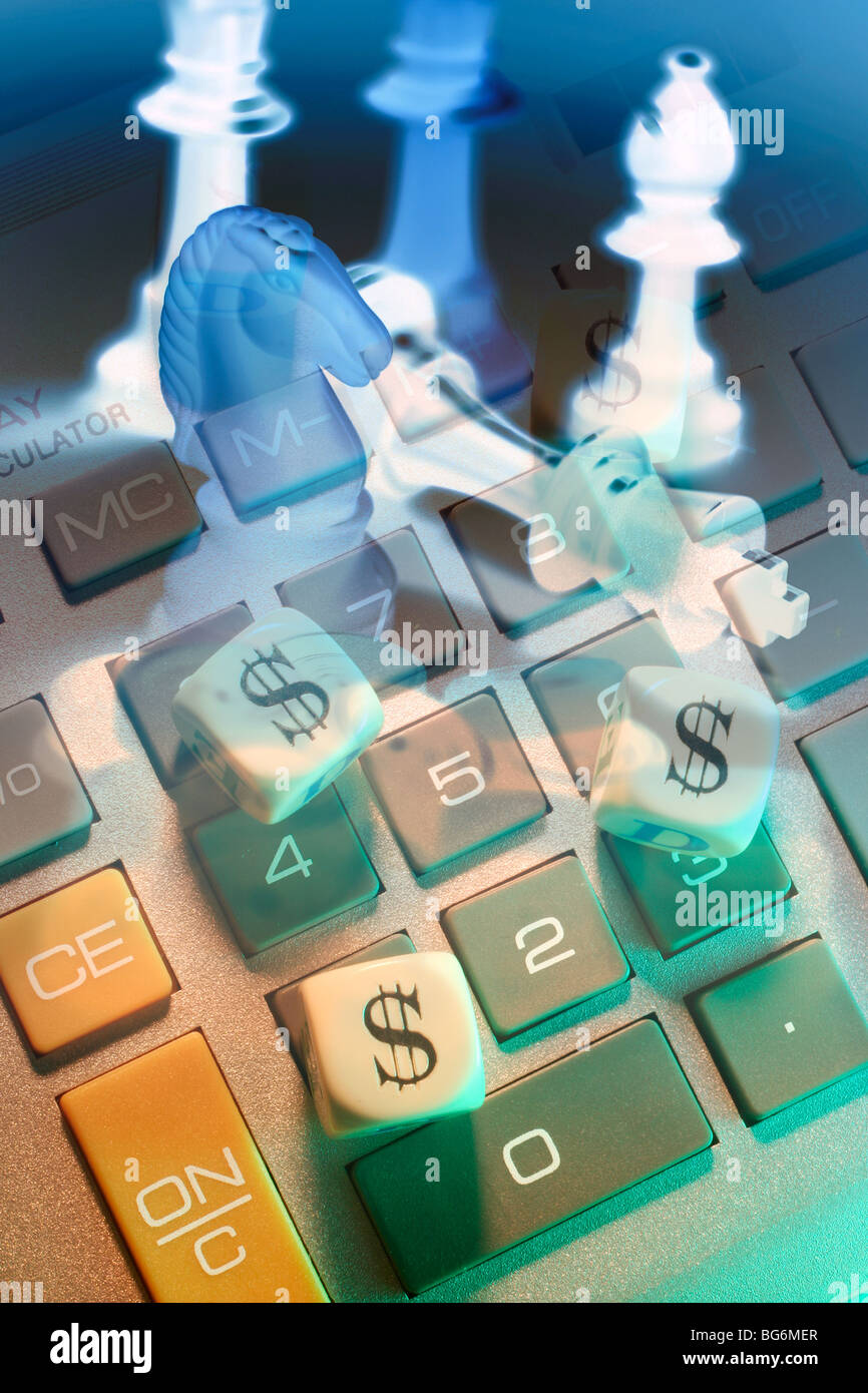 Chess Pieces and Calculator Stock Photo - Alamy