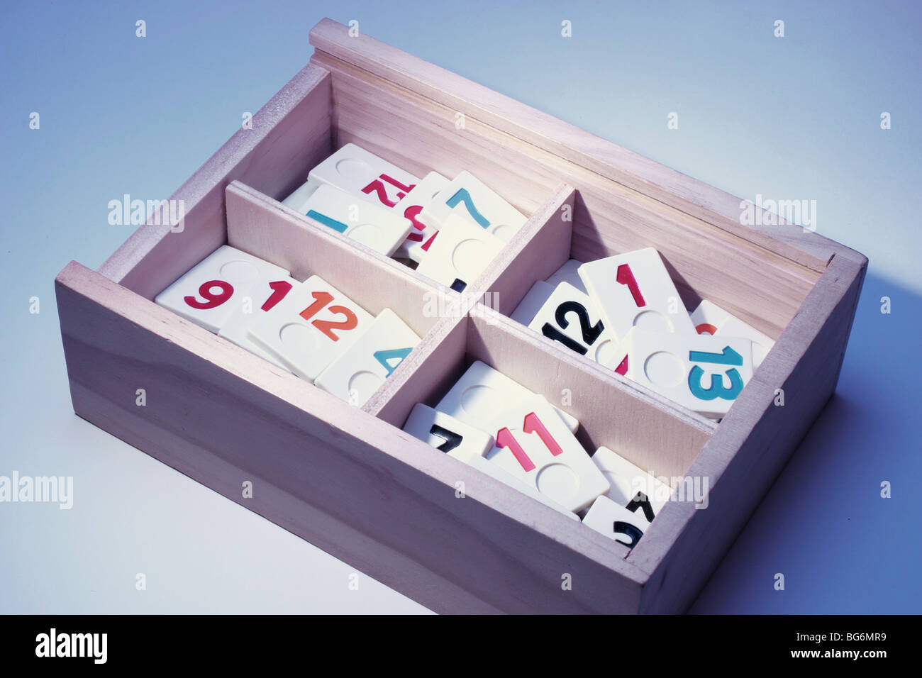 Number Pieces in Wooden Box Stock Photo - Alamy