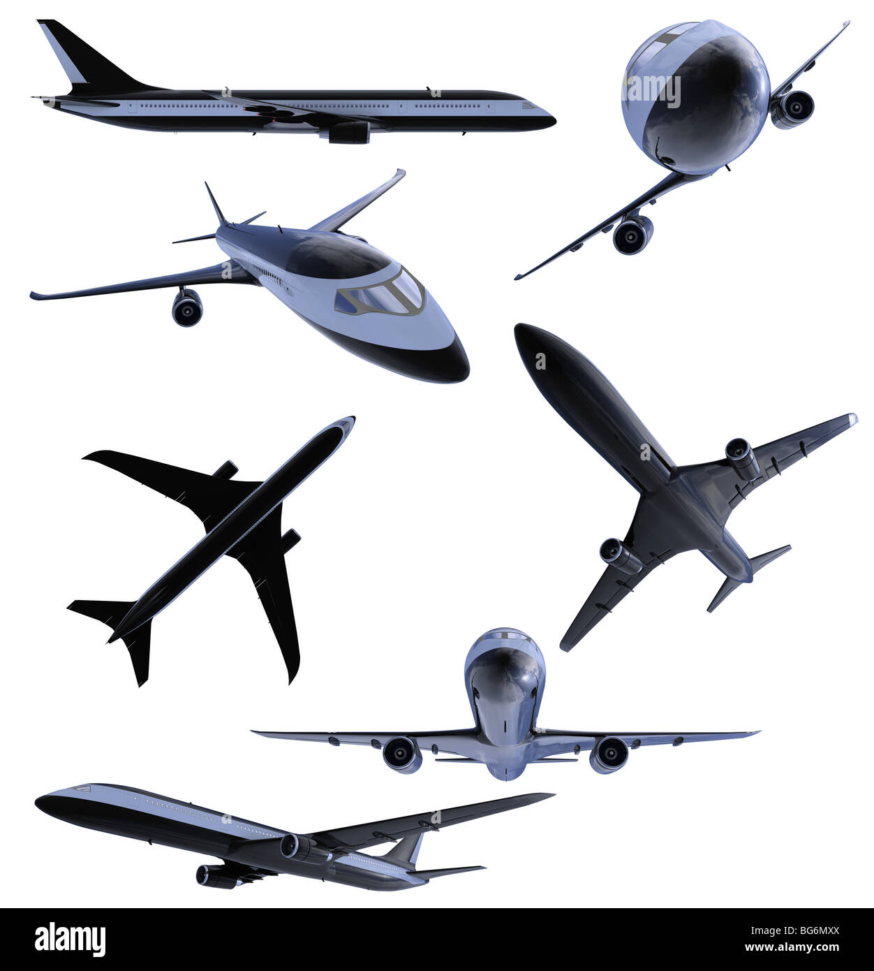 Isolated collection of aircraft Stock Photo - Alamy