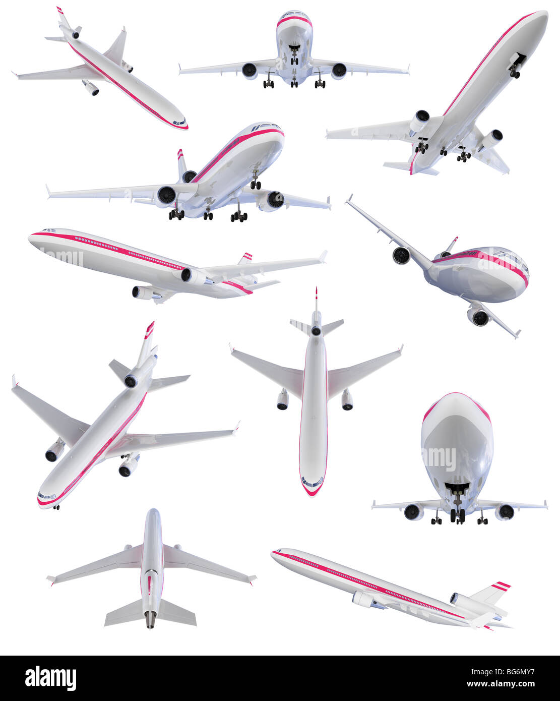 Isolated collection of aircraft Stock Photo - Alamy