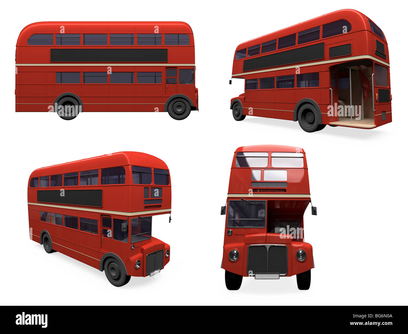 Isolated collection of red bus Stock Photo - Alamy