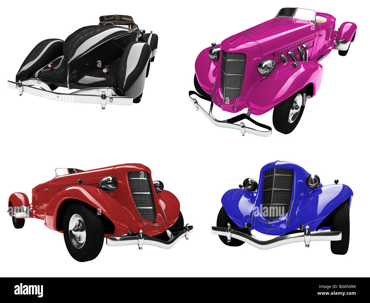 Classic car collage Cut Out Stock Images & Pictures - Alamy