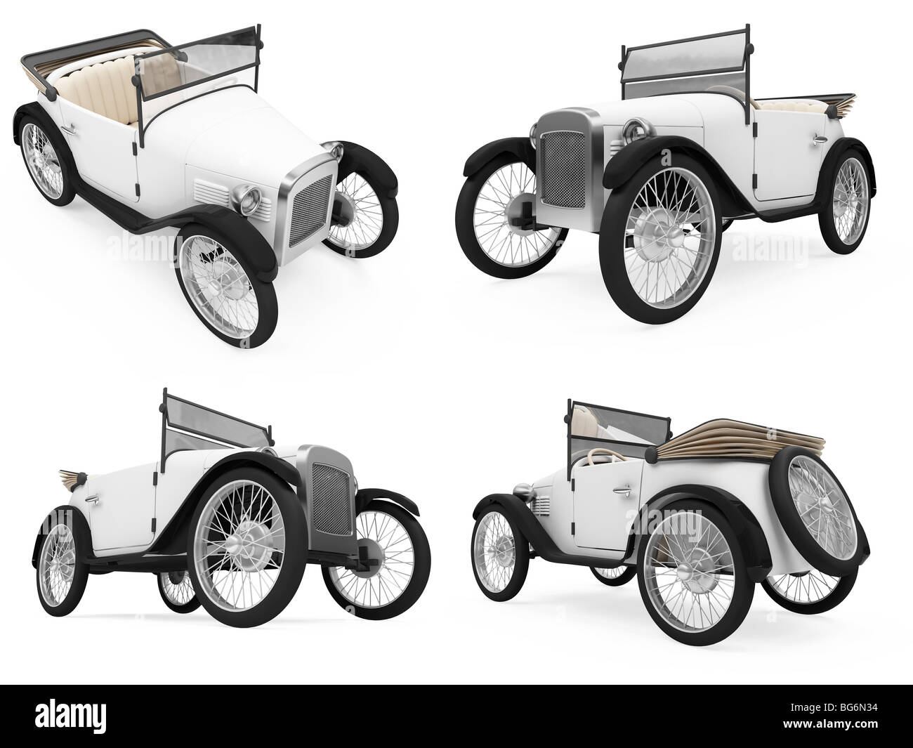 Isolated collection of retro car Stock Photo - Alamy