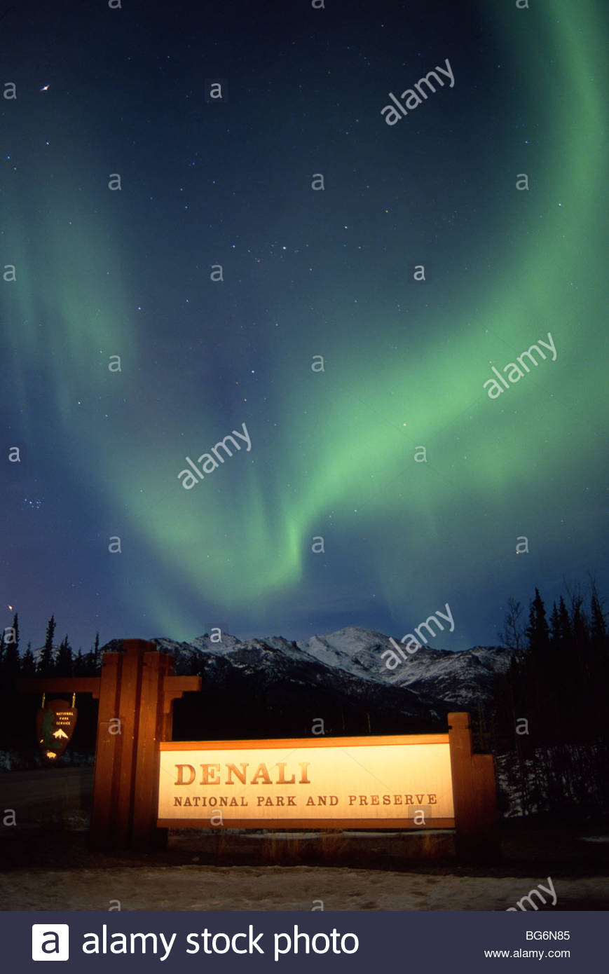 Aurora Borealis Denali Park Alaska Stock Photos & Aurora Borealis ...