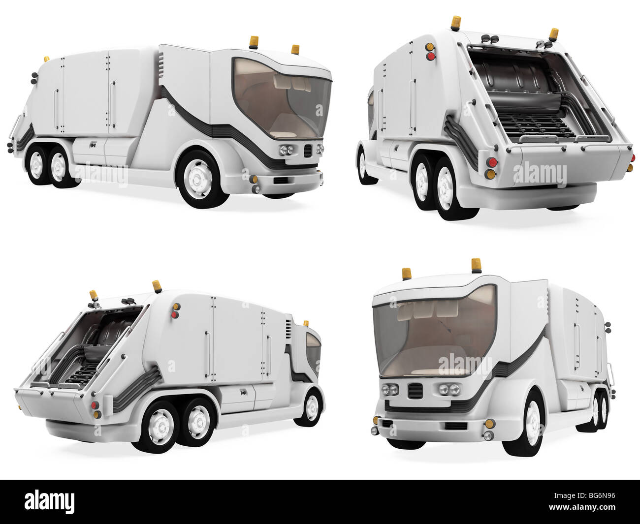 Isolated collection of concept trash truck Stock Photo - Alamy