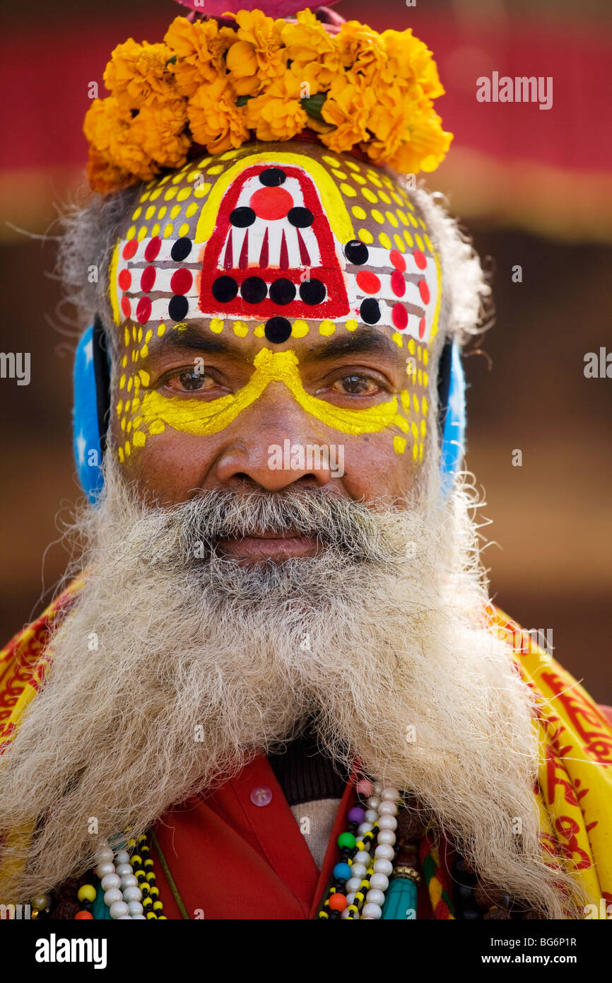 A holy man in Durbar Square in Kathmandu, Nepal Stock Photo - Alamy