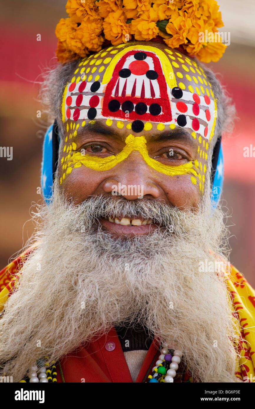 A holy man in Durbar Square in Kathmandu, Nepal Stock Photo - Alamy