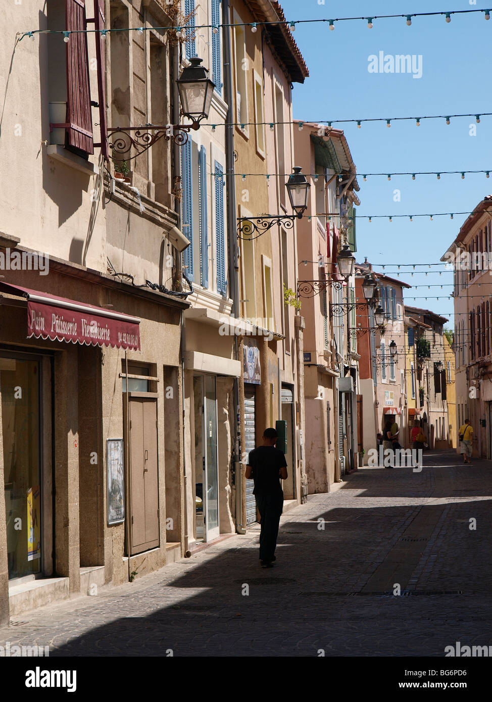 Martigues street view in Provence Stock Photo - Alamy