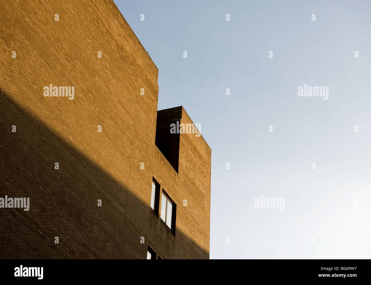 The side of a brick built building on the South Bank in London. Photo ...