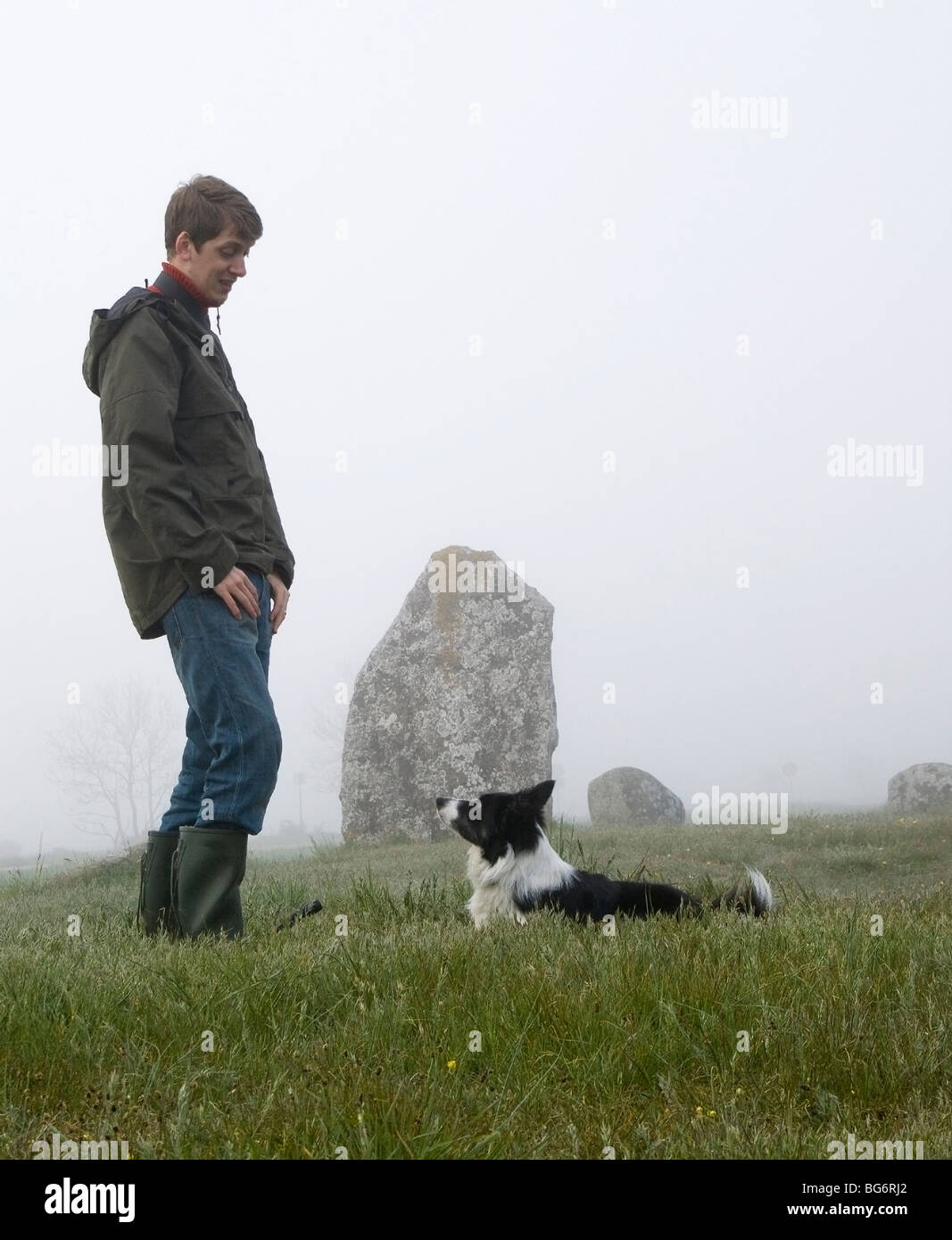 a master with his dog Stock Photo - Alamy