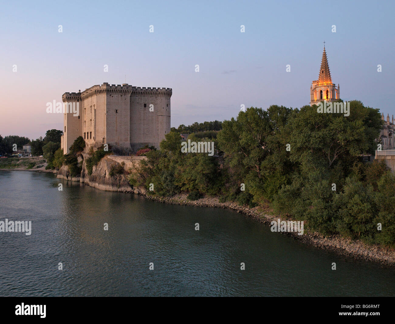tarascon castle in river Rhone, Provence Stock Photo - Alamy