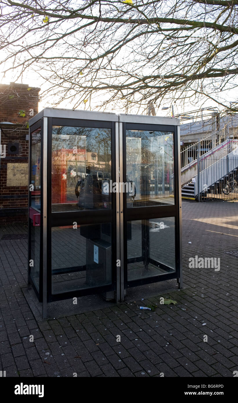 Telephone boxes on a street in Essex. Photo by Gordon Scammell Stock ...