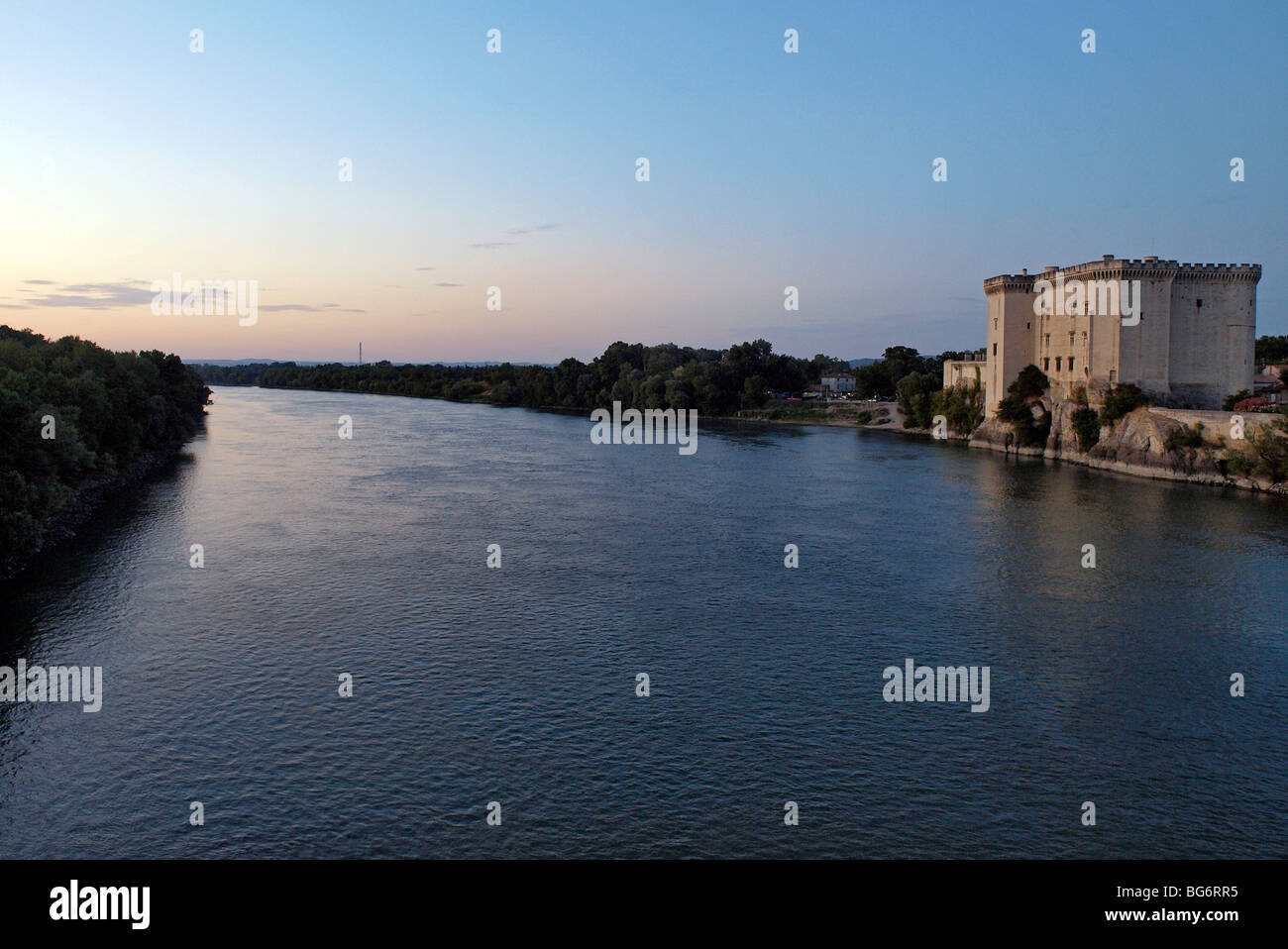 tarascon castle in river Rhone, Provence Stock Photo - Alamy