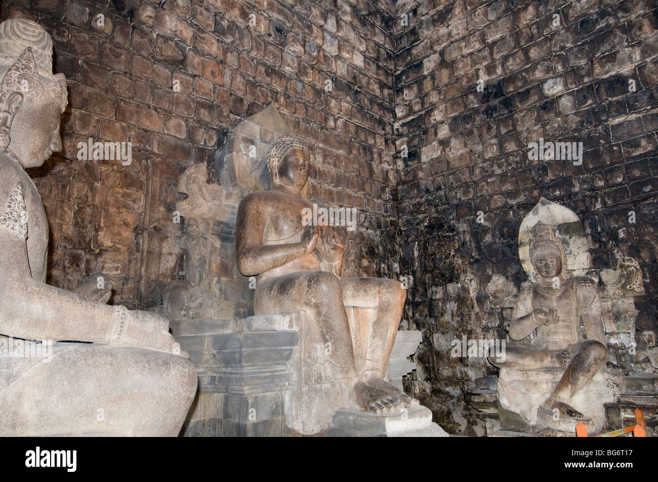 Buddha in Mendut temple near Borobudur, Java, Indonesia Stock Photo - Alamy