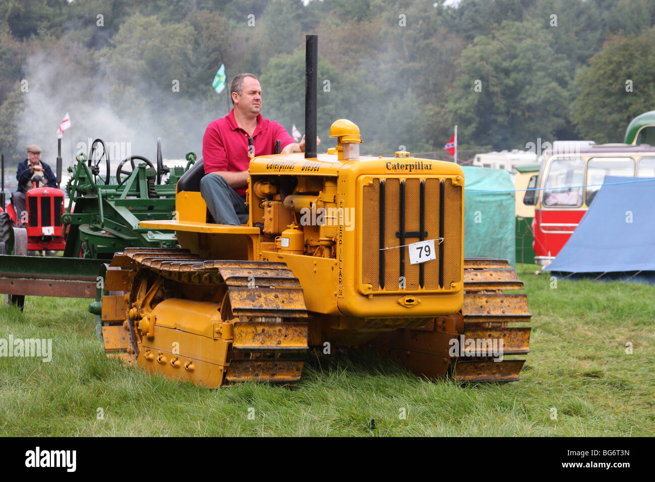A Caterpillar tractor at the Cromford Steam Rally, Derbyshire, England ...