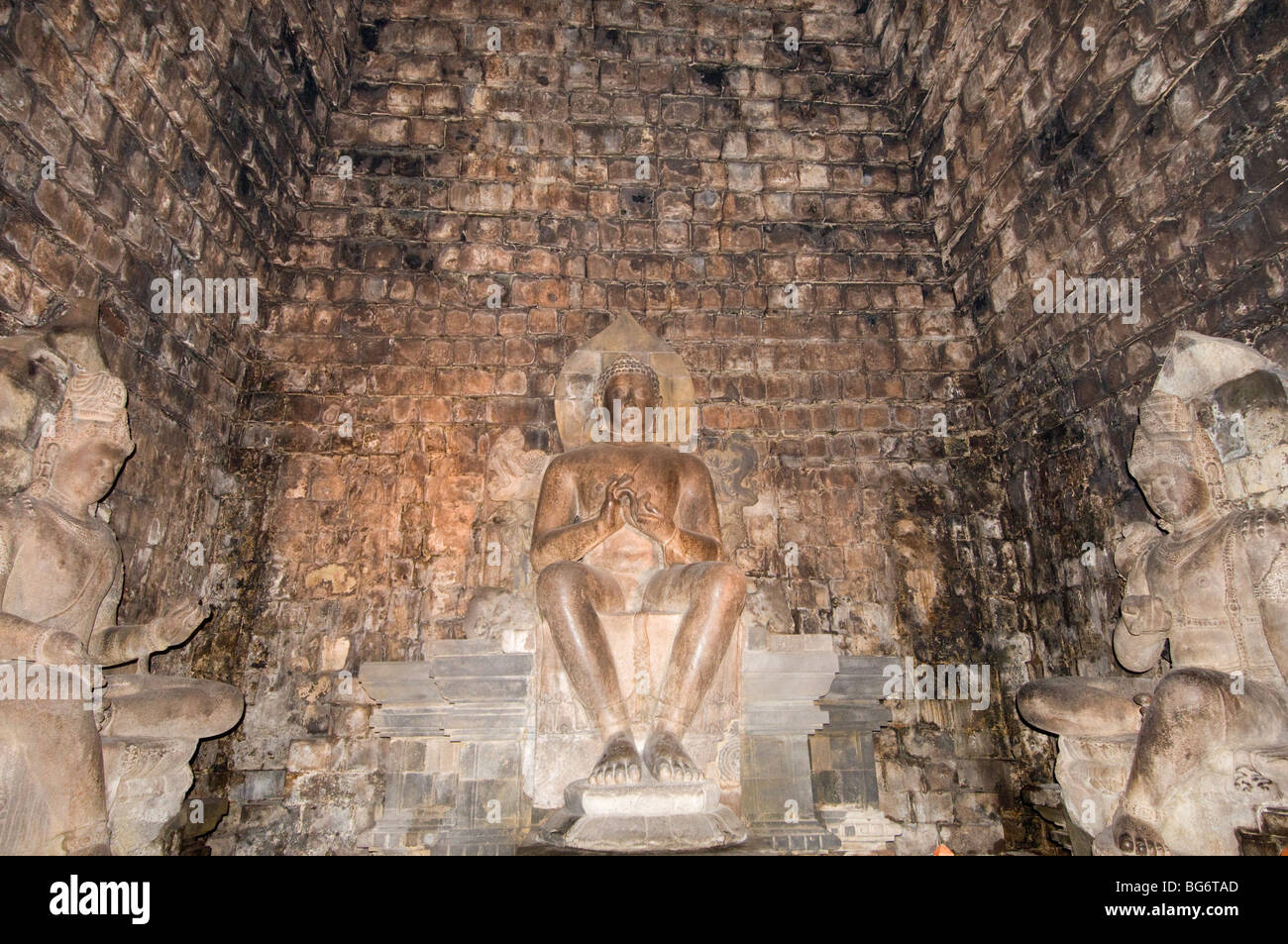 Buddha in Mendut temple near Borobudur, Java, Indonesia Stock Photo - Alamy