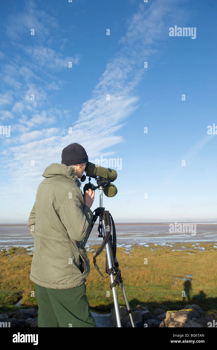 Rear view of bird watcher hi-res stock photography and images - Alamy
