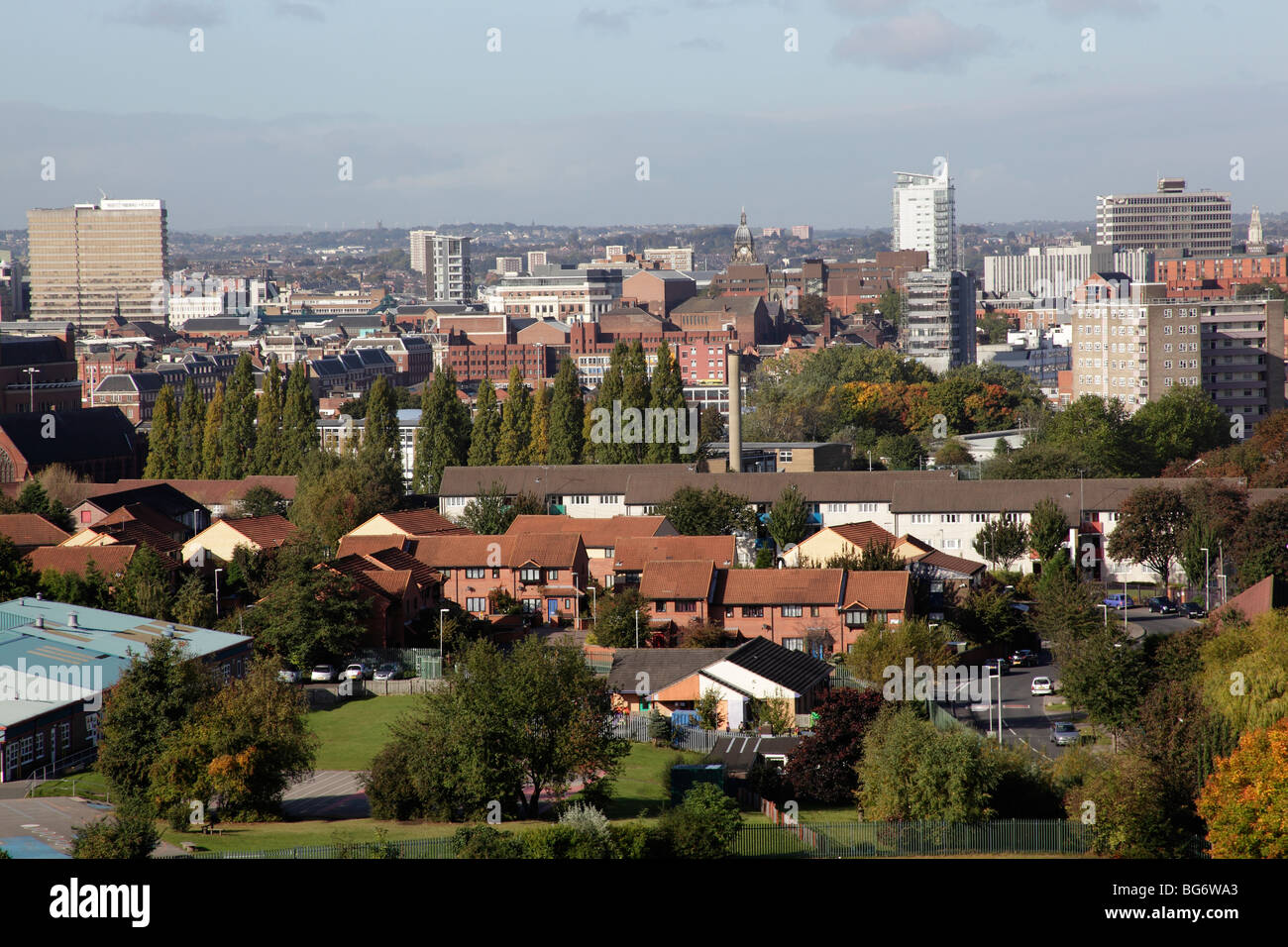 View of Leeds from a high rise Tower Block, Leeds, West Yorkshire, UK ...