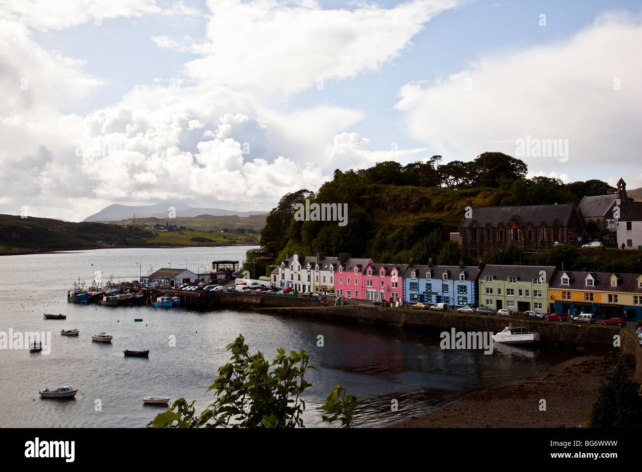 Harbour, Portree, Isle of Skye, Scotland during summer, tourist ...
