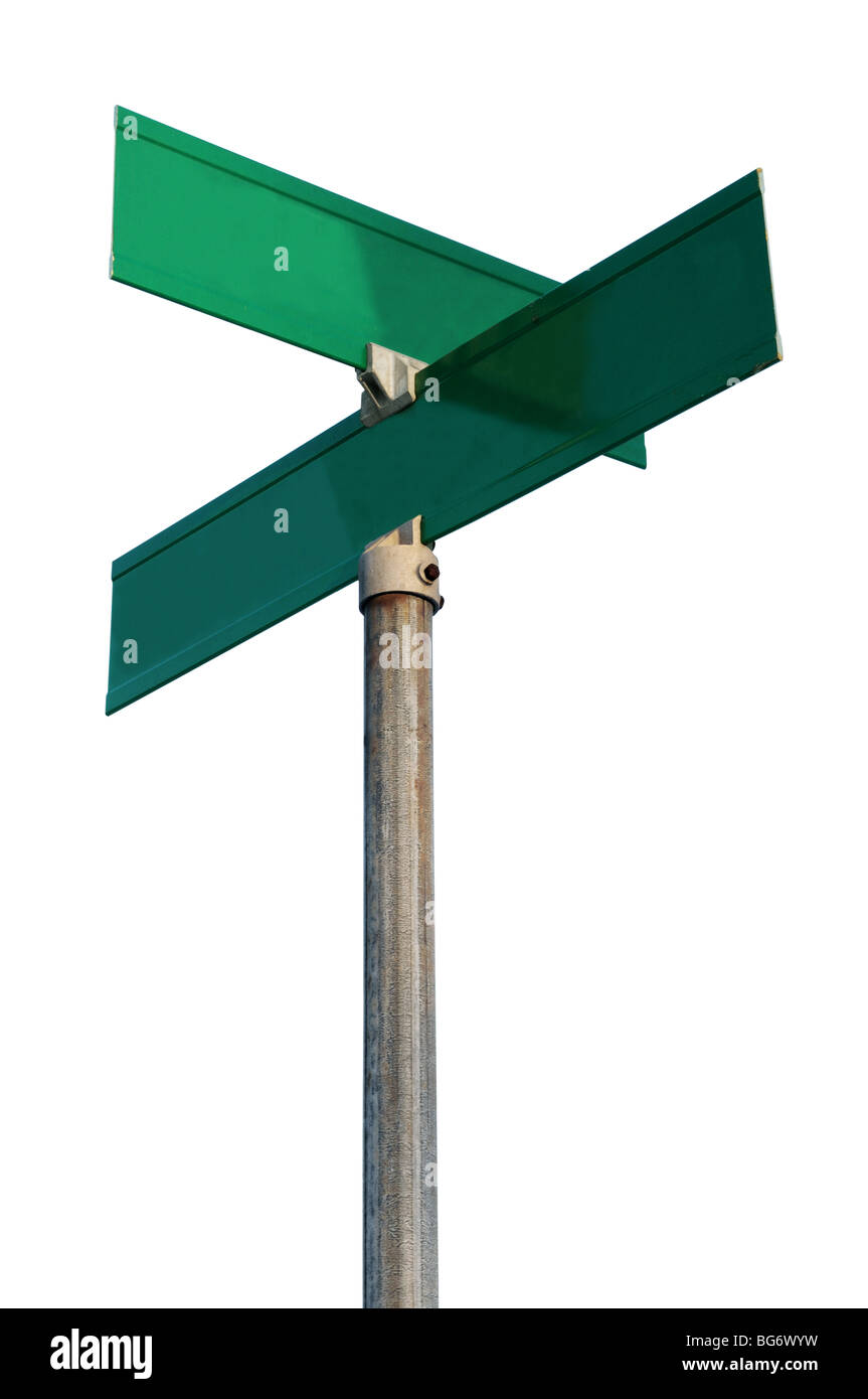 Blank Street Signs Intersection