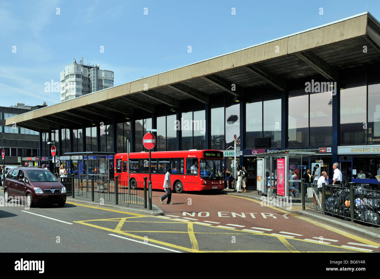 Bus stops outside Barking railway station Stock Photo - Alamy