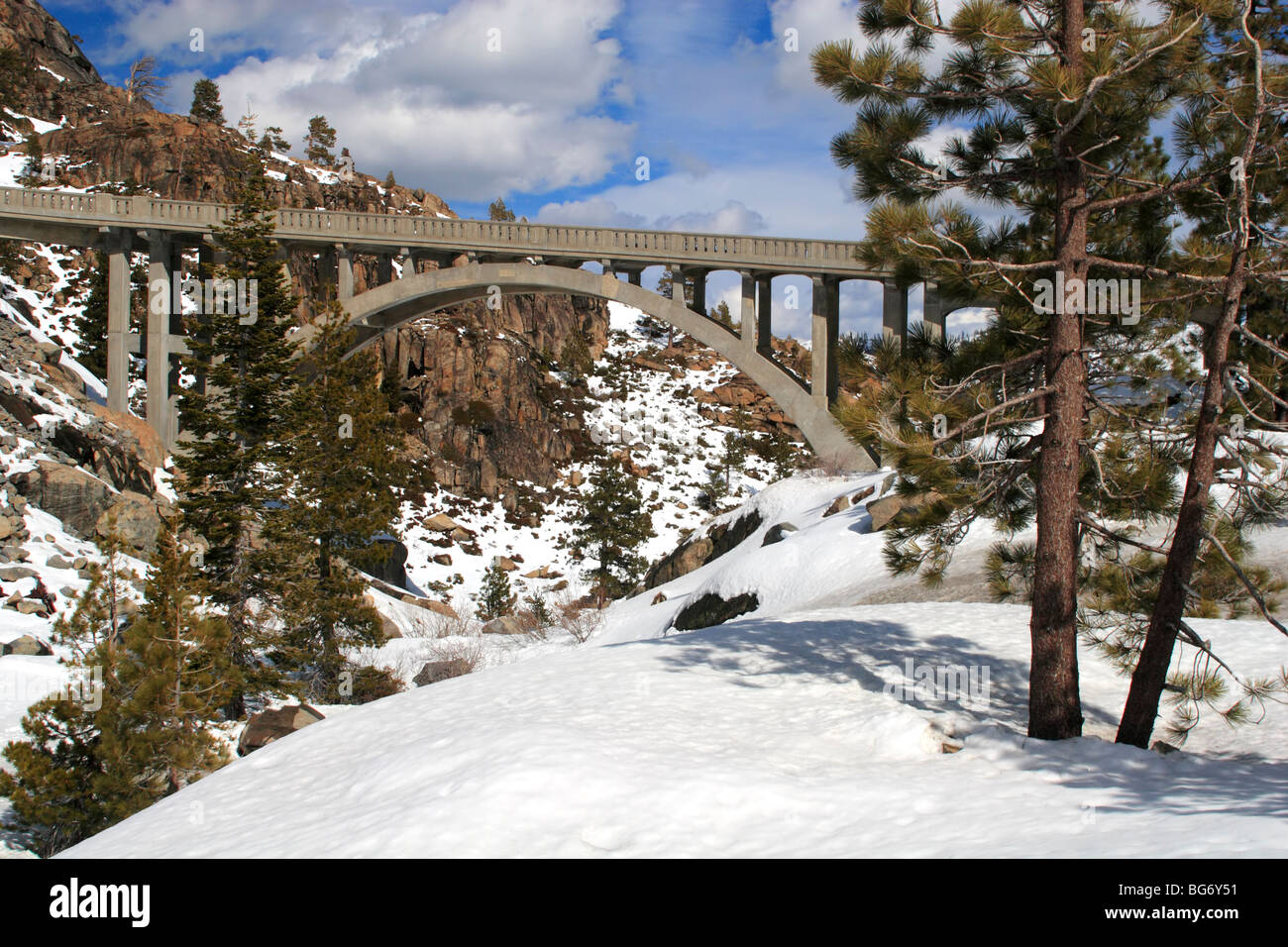 Bridge on Historic US 40 at Donner Summit Stock Photo - Alamy