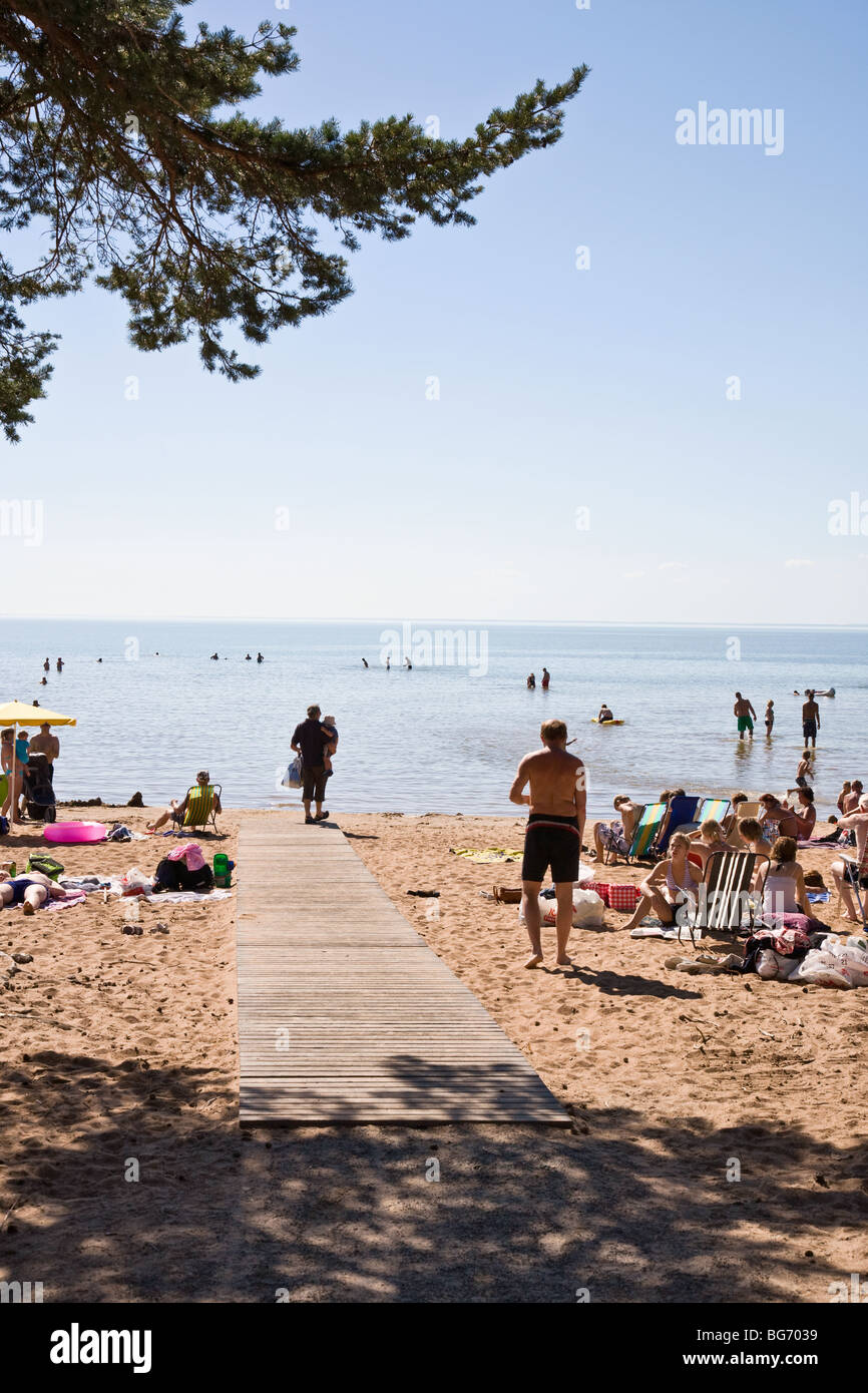 People sunbathing on the beach Stock Photo - Alamy
