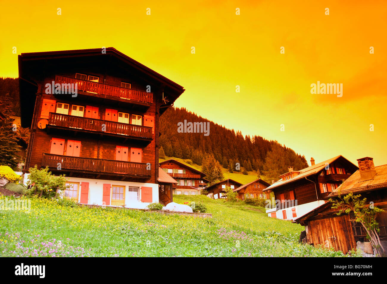 Murren village house switzerland hi-res stock photography and images ...