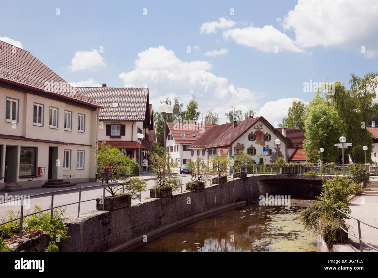 Peiting, Bavaria, Germany, Europe. View along the River Lech in ...