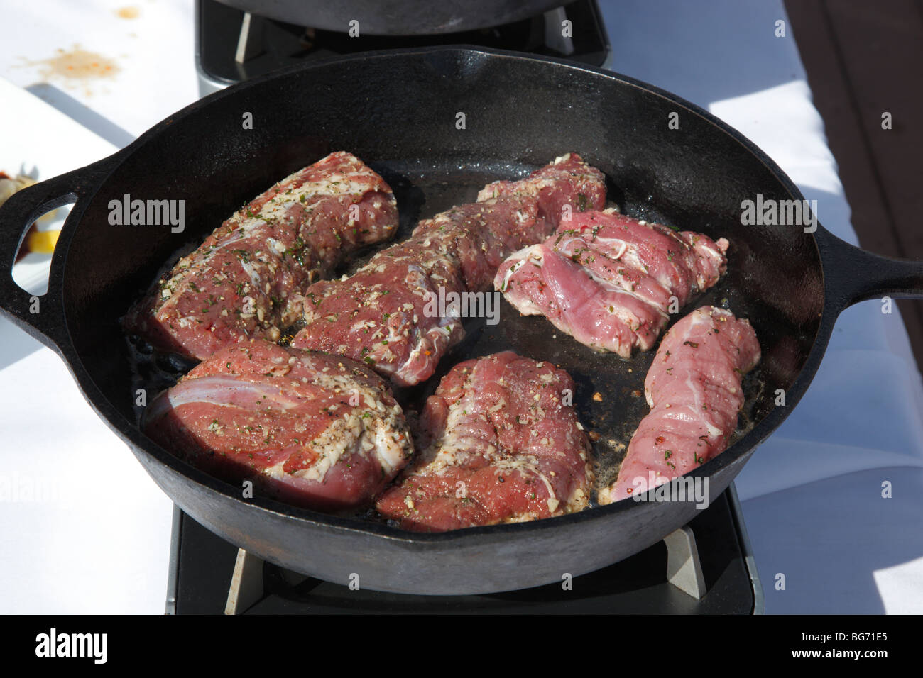 Lamb meat cooking Stock Photo - Alamy